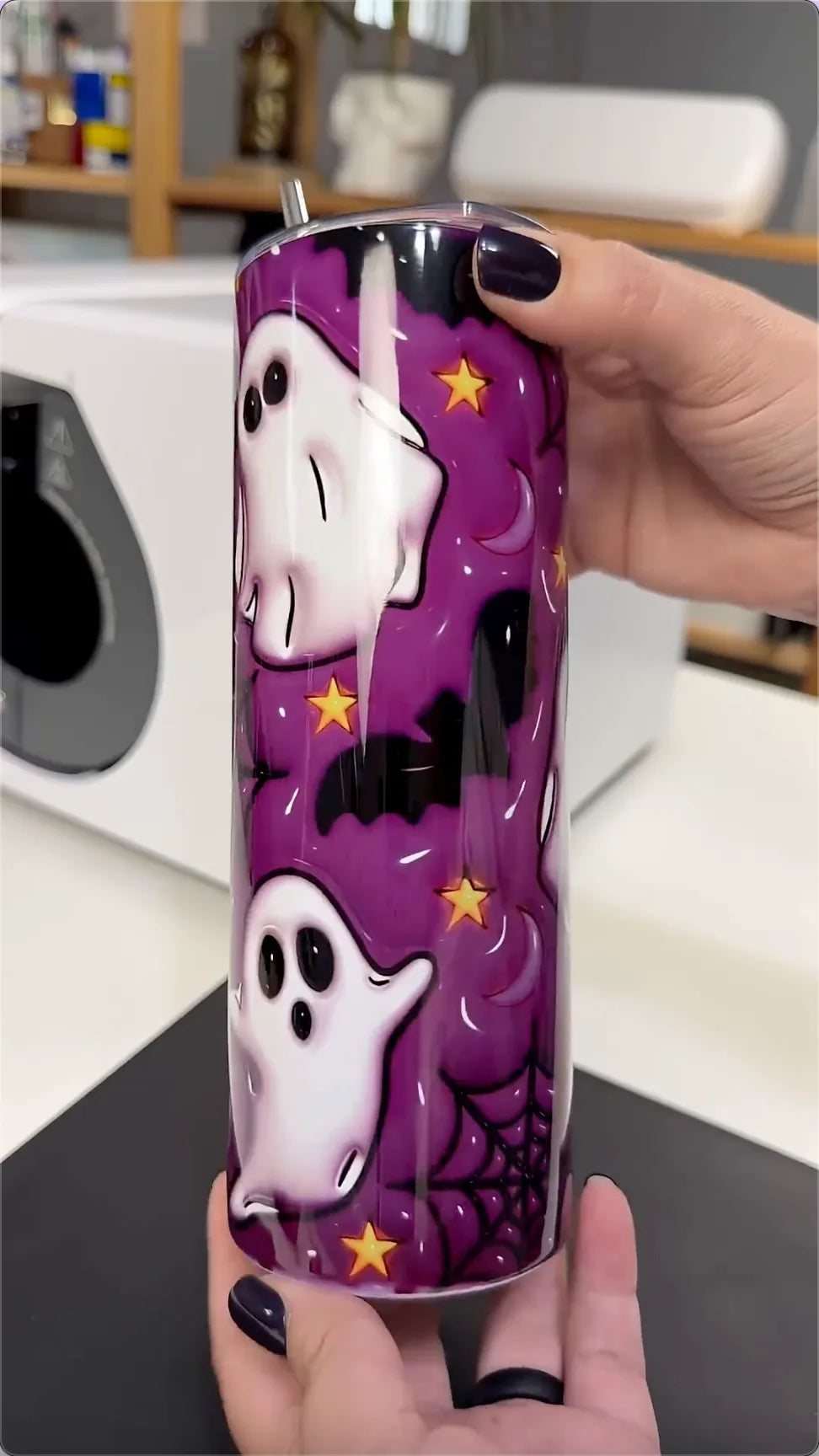 Sublimation heat press a Halloween-style tumbler – HTVRONT