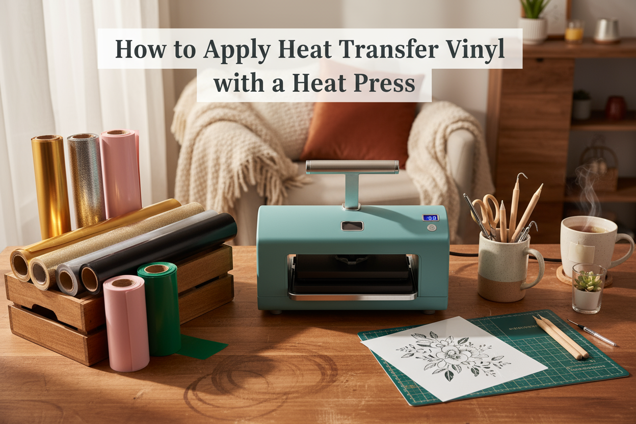 How to Apply Heat Transfer Vinyl with a Heat Press – HTVRONT