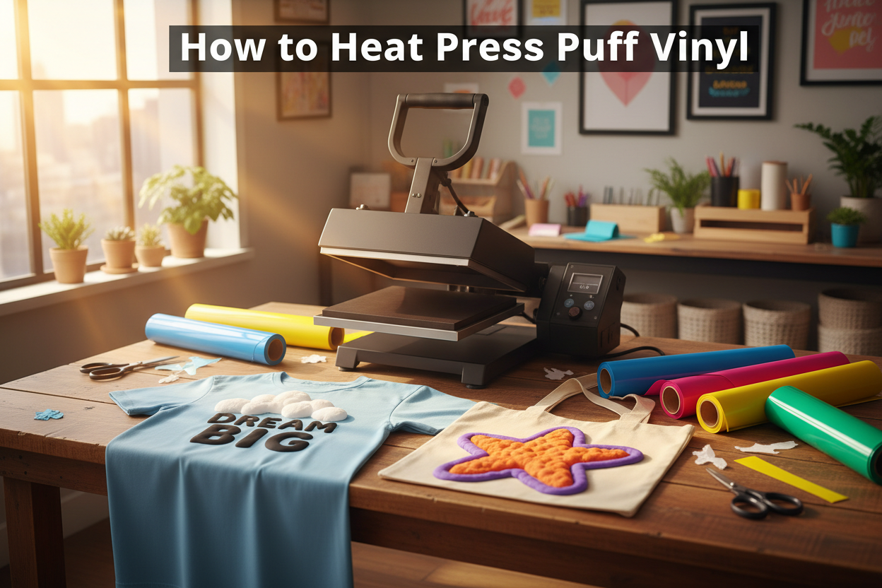 How to Heat Press Puff Vinyl: A Step-by-Step Guide – HTVRONT