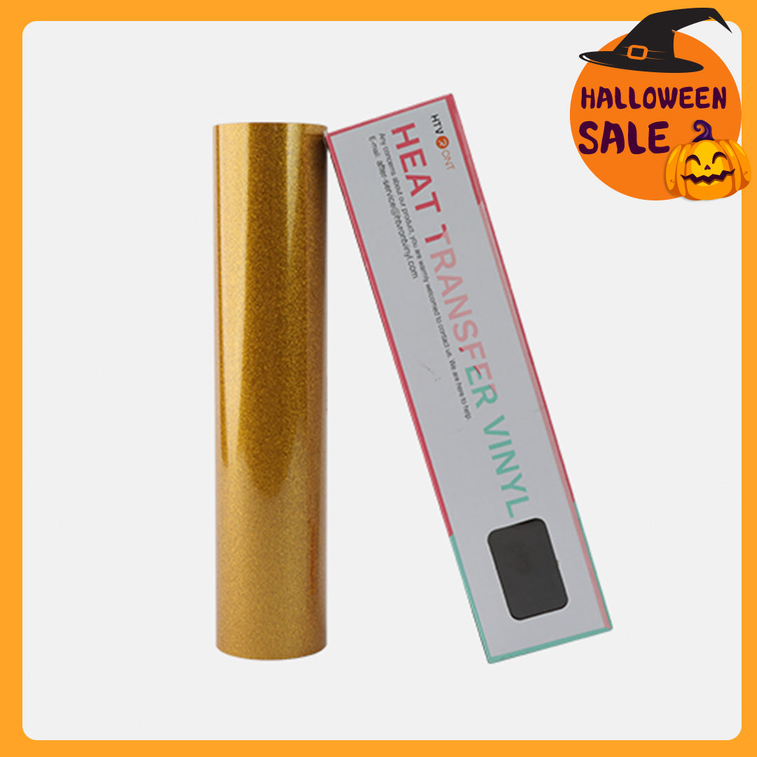 Gold Glitter HTV Vinyl, Glitter Iron on Vinyl Roll 10''x10 Ft – HTVRONT