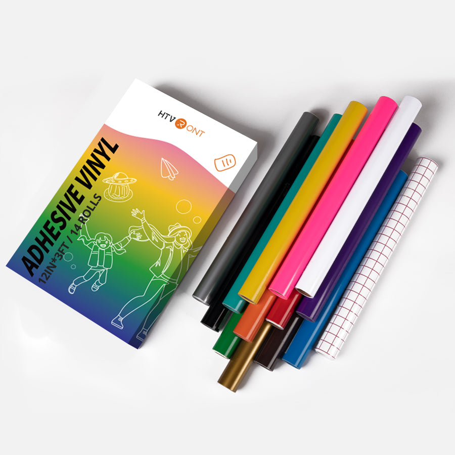Multi-Colors Permanent Adhesive Vinyl Rolls - 12x3FT 14 Rolls – HTVRONT