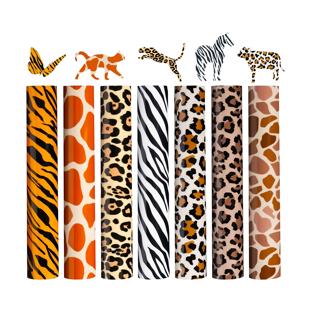 Animal Patterned Leopard Heat Transfer Vinyl Bundle - 12"x10" 8 Packs ...