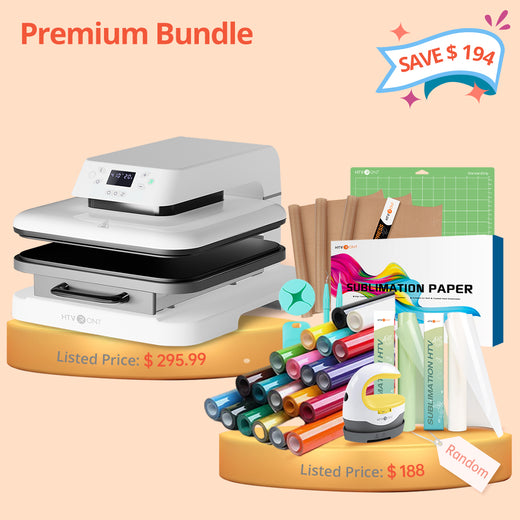 [Premium Bundle] Auto Heat Press Machine 15" x 15" 110V + Materials ...