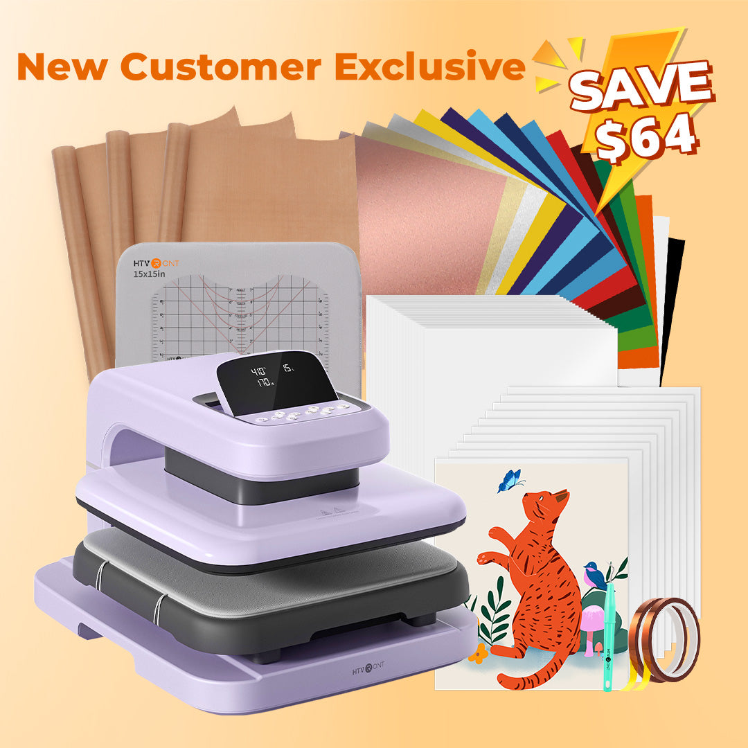 HTVRONT Auto Heat Press 2 Starter Kit (Simple Pattern)