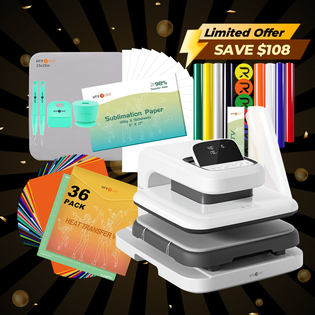 HTVRONT Auto Heat Press 2 +Spring Deals Bundle