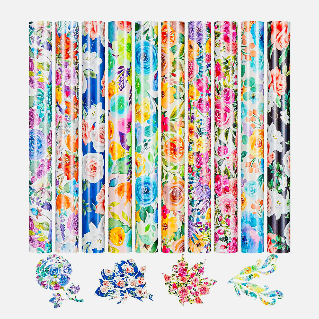 Floral Patterned Heat Transfer Vinyl Bundle - 12"x10" 10 Sheets – HTVRONT