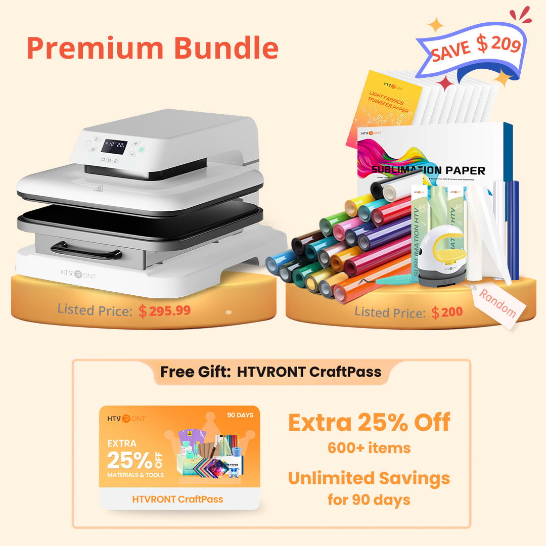 [Premium Bundle] Auto Heat Press Machine 15" x 15" 110V + Materials ...