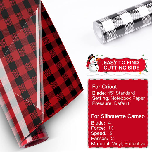 Printable Heat Transfer Vinyl Red Black Buffalo Plaid Sheet - 18 X 12 ...